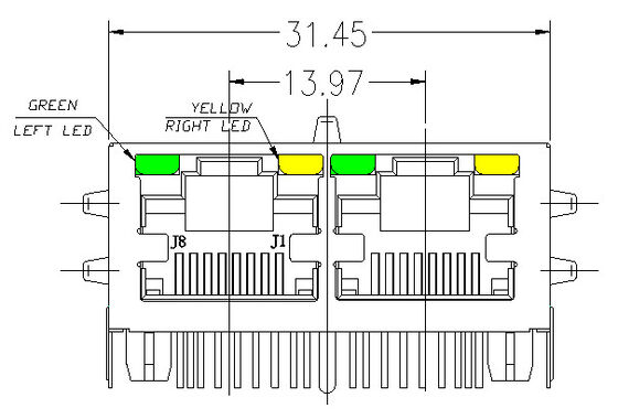 Modulares Rj45 Gigabit-Ethernet-Verbindungsstück Pinout der ...